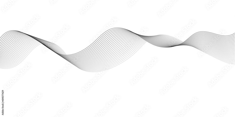 Abstract grey smooth element wavy modern curve lines on transparent ...