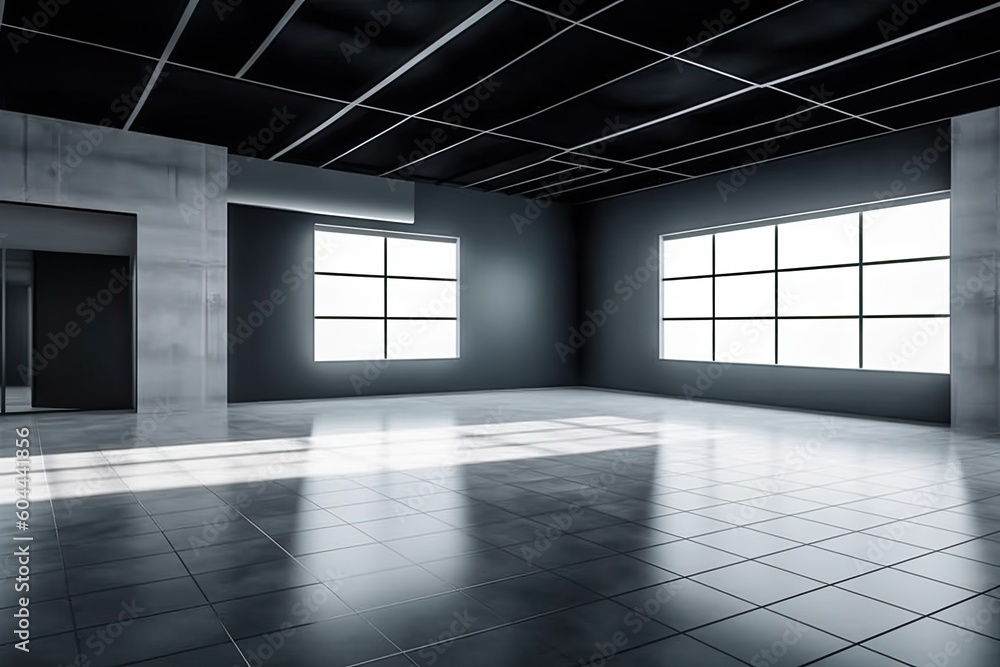 minimalistic minimalism empty architectural interior space room studio ...