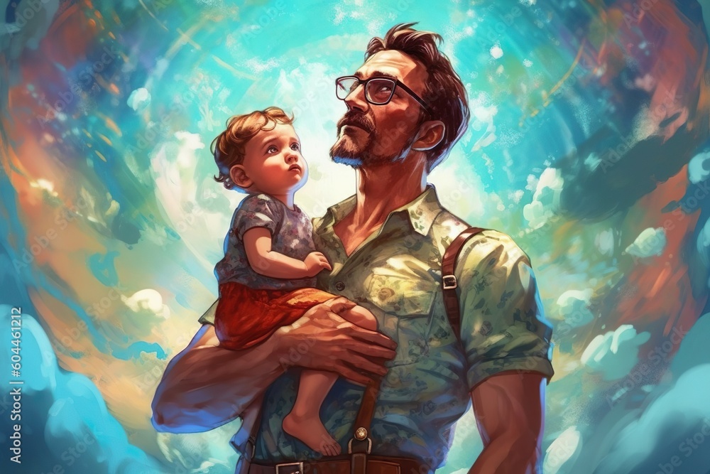 Father's Day illustration and pictures designed to depict father love ...