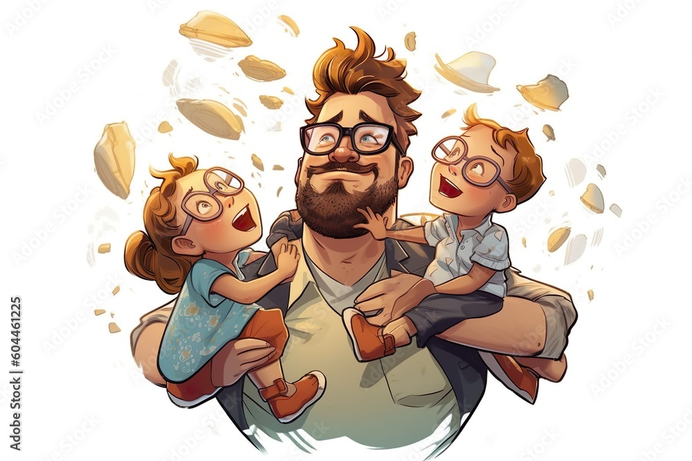 Father's Day illustration and pictures designed to depict father love ...