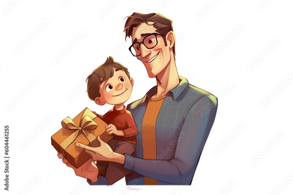 Father's Day illustration and pictures designed to depict father love ...