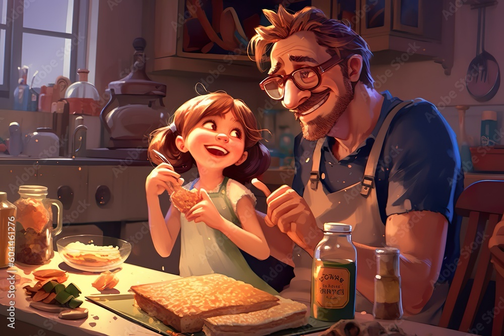 Father's Day illustration and pictures designed to depict father love ...