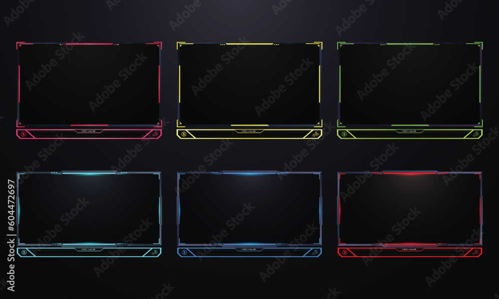Twitch Overlay Live Stream template set Stock Vector | Adobe Stock
