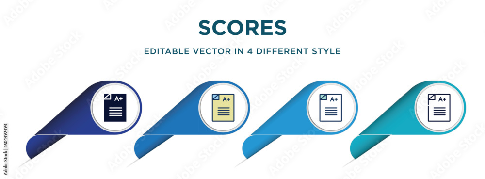 scores icon in 4 different styles such as filled, color, glyph ...