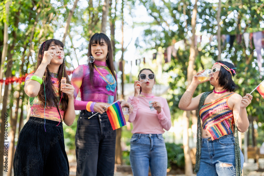 LGBTQIA Asian gay Supporters of the LGBTQ community. people having fun ...