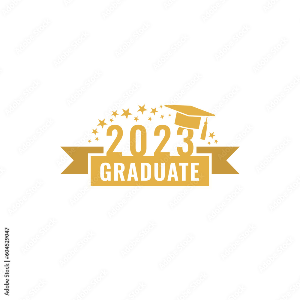 Graduate 2023. Graduation party logo design. Class of 2023 with ...