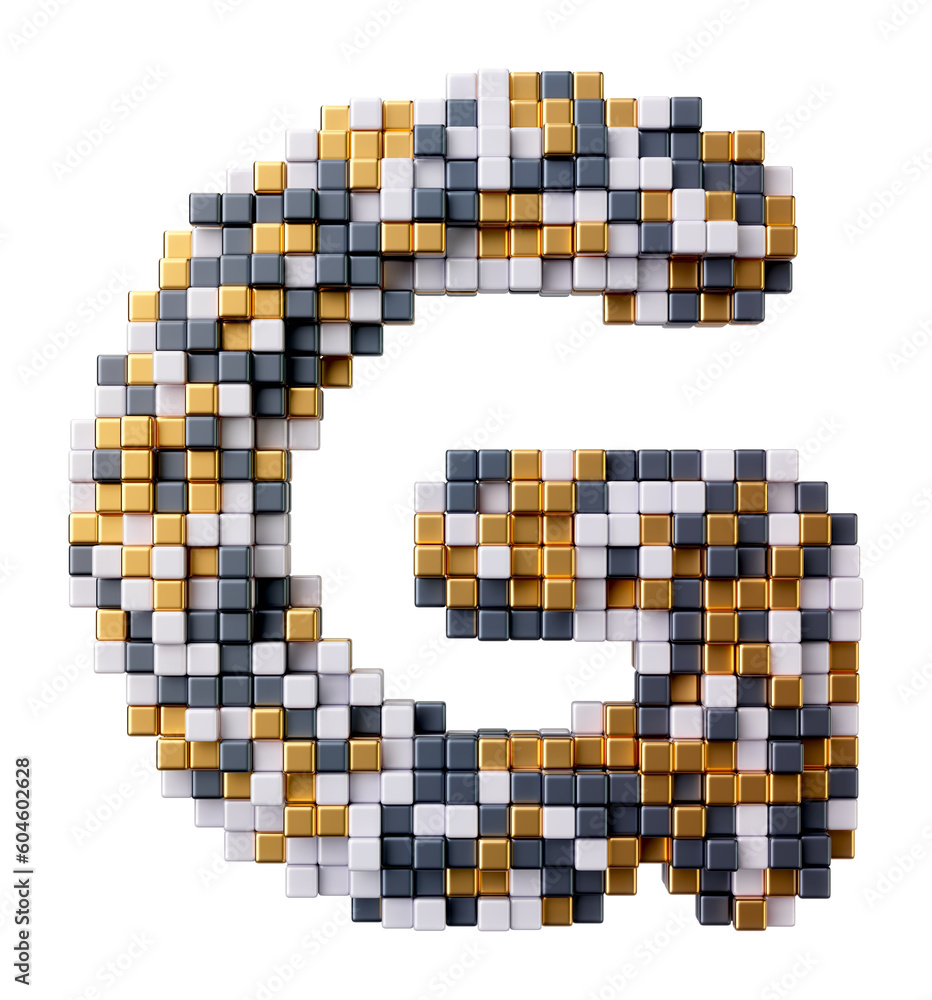 Letter G of alphabet digital pixel font isolated on transparent ...