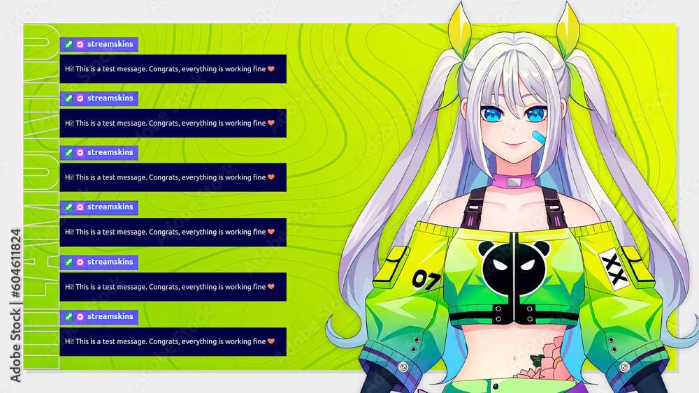 VTuber Stream Overlay Just Chatting Stock Illustration | Adobe Stock