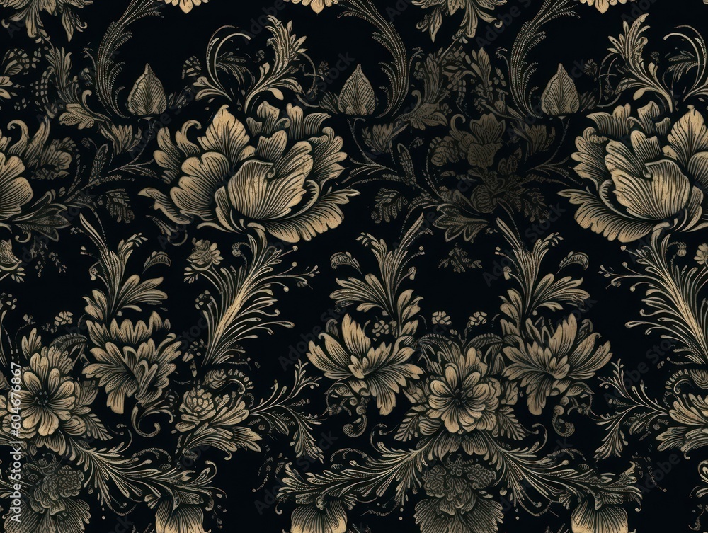 Seamless pattern Royal vintage Victorian Gothic background Rococo ...
