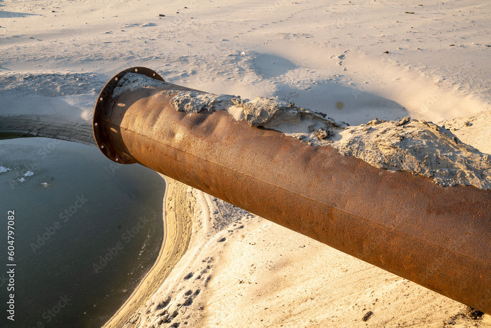 Tank of tailings,from the dredging of the fairway and the entrance to ...