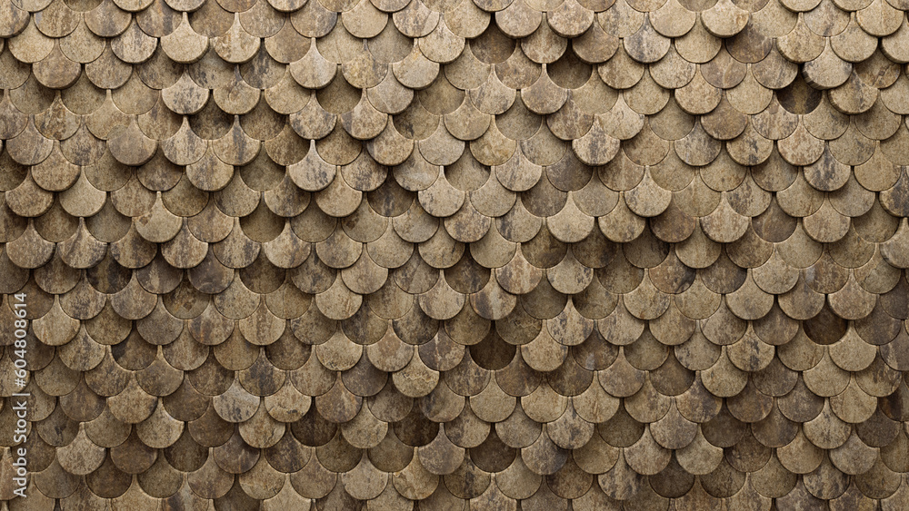 Polished, Natural Stone Wall background with tiles. Fish Scale, tile ...