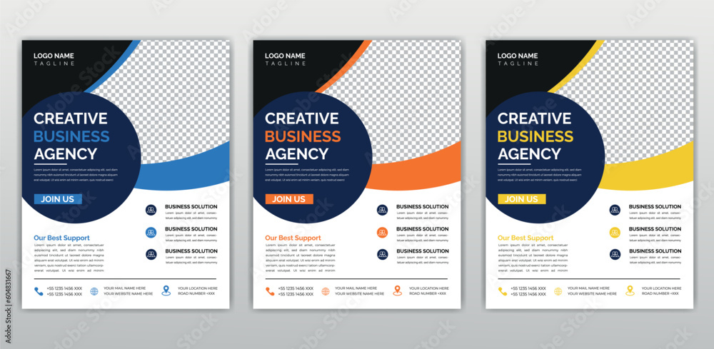 Creative business agency flyer template design . marketing, business ...