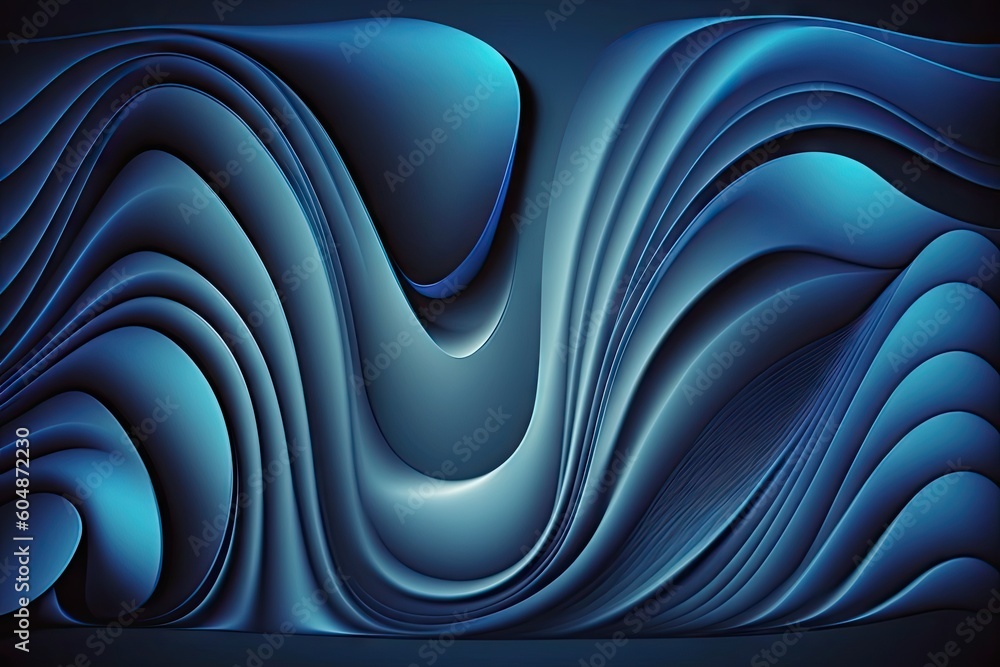 blue abstract wave background with 3d effect, creating the illusion of ...