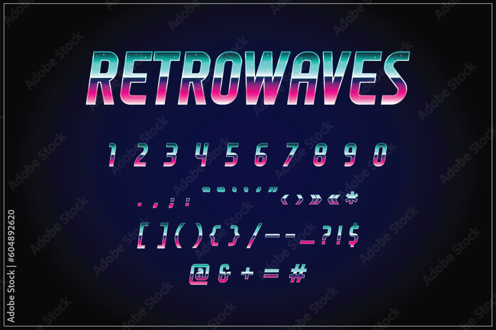 Стоковое векторное изображение «80's - 90's Retro Futurism Sci-Fi Font ...
