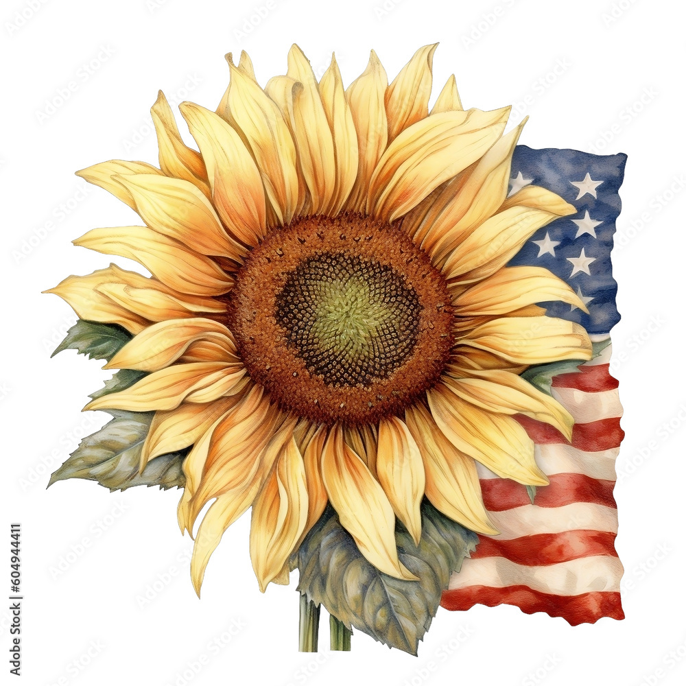 4th of July Sunflower, Patriotic Sunflower, American Flag Sunflower ...