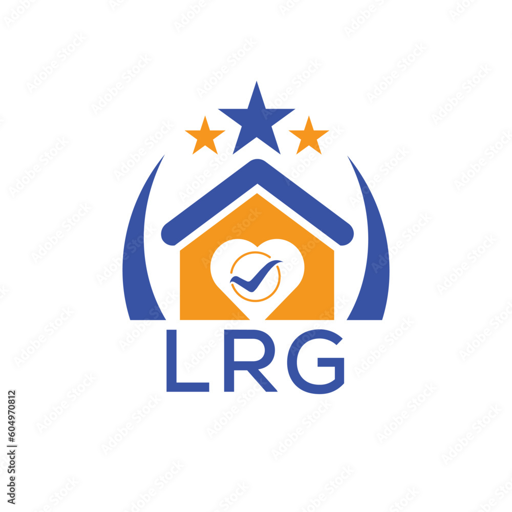 LRG House logo Letter logo and star icon. Blue vector image on white ...