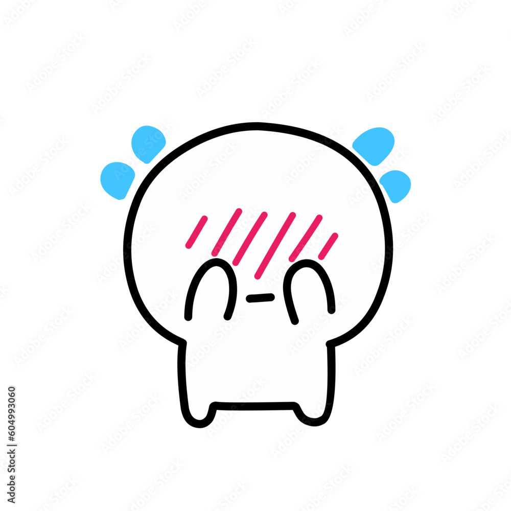 Cartoon face. Expressive eyes and mouth, smiling, crying and surprised ...