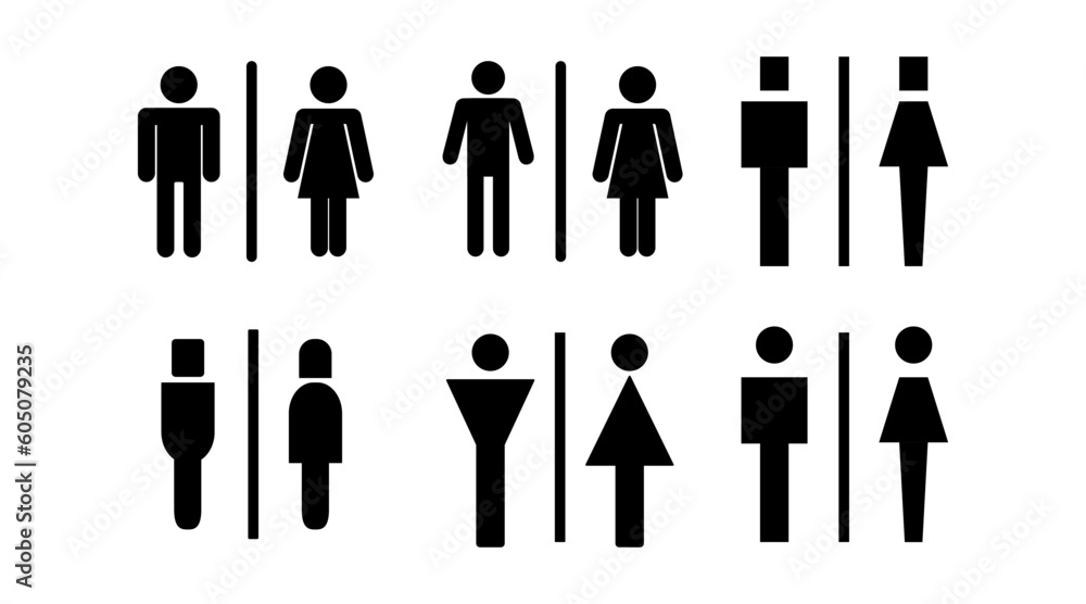 WC Symbole, signs, icons, sanitär, piktogramm Stock Vector | Adobe Stock