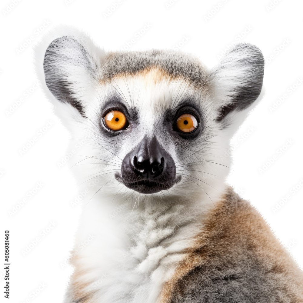 a Ring-tailed Lemur portrait, wildlife-themed, photorealistic ...