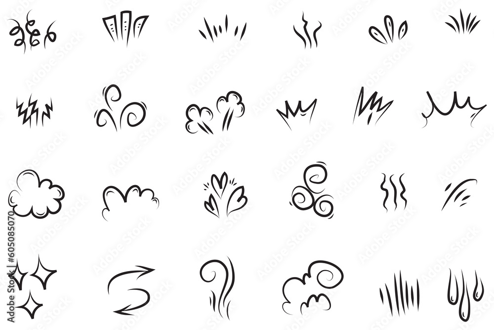 Image vectorielle Stock Vector set of hand-drawn cartoony expression ...