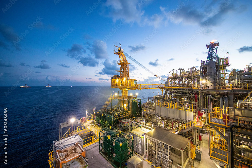 Production deck onboard offshore oil platform Stock Photo | Adobe Stock