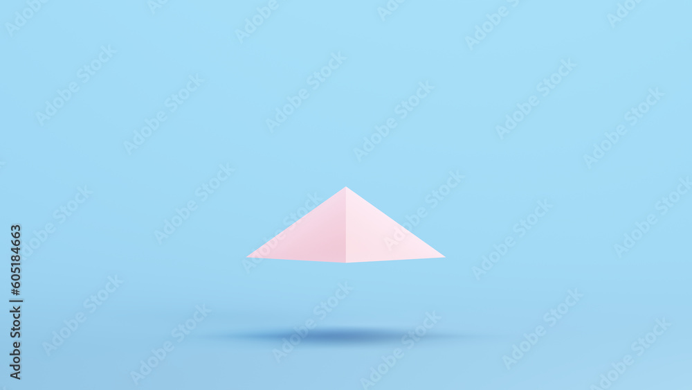 Pink Pyramid Floating Geometric Shape Solid Face Structure Kitsch Blue ...