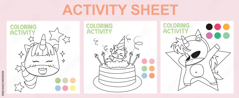 Printable activity sheet for children. 3 in 1 Educational worksheet ...