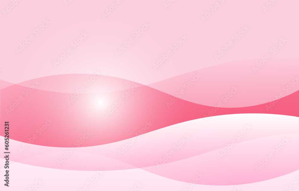 เวกเตอร์ Stock Soft light pink color background with curve wave pattern ...