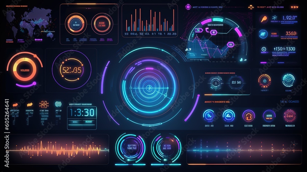 Set of Sci Fi Modern User Interface Elements.Hud,GUI for game background design. Technology ...