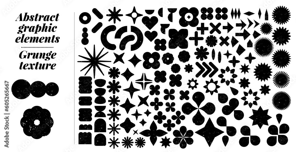 Vector de Stock Gran colección de formas variadas, formas con textura ...