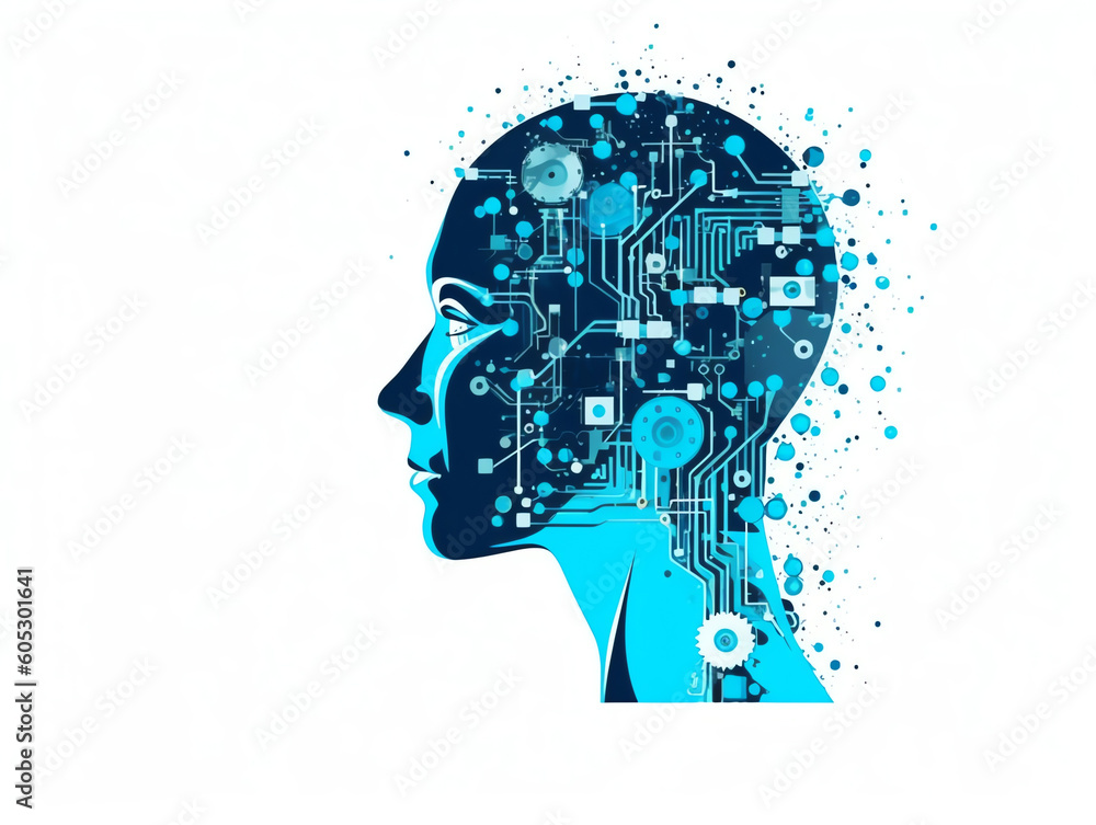 AI Generated. Edge Machine Learning. Simple Illustration with Tech ...