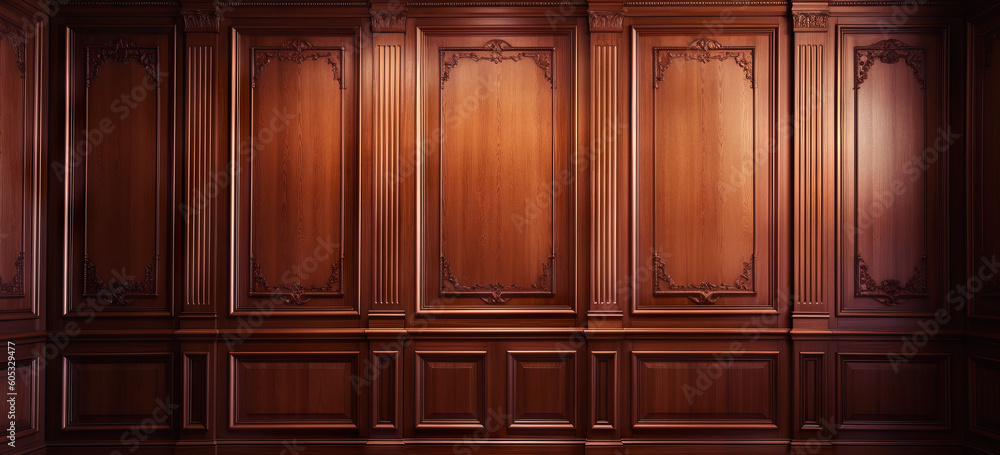 Classic premium luxury wood paneling wall background or texture. Highly ...
