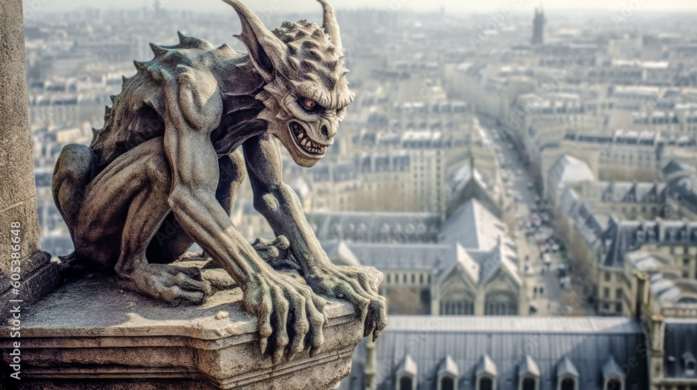 Ilustración de Stock Gargoyle, fantasy creature, sandstone, grotesque ...