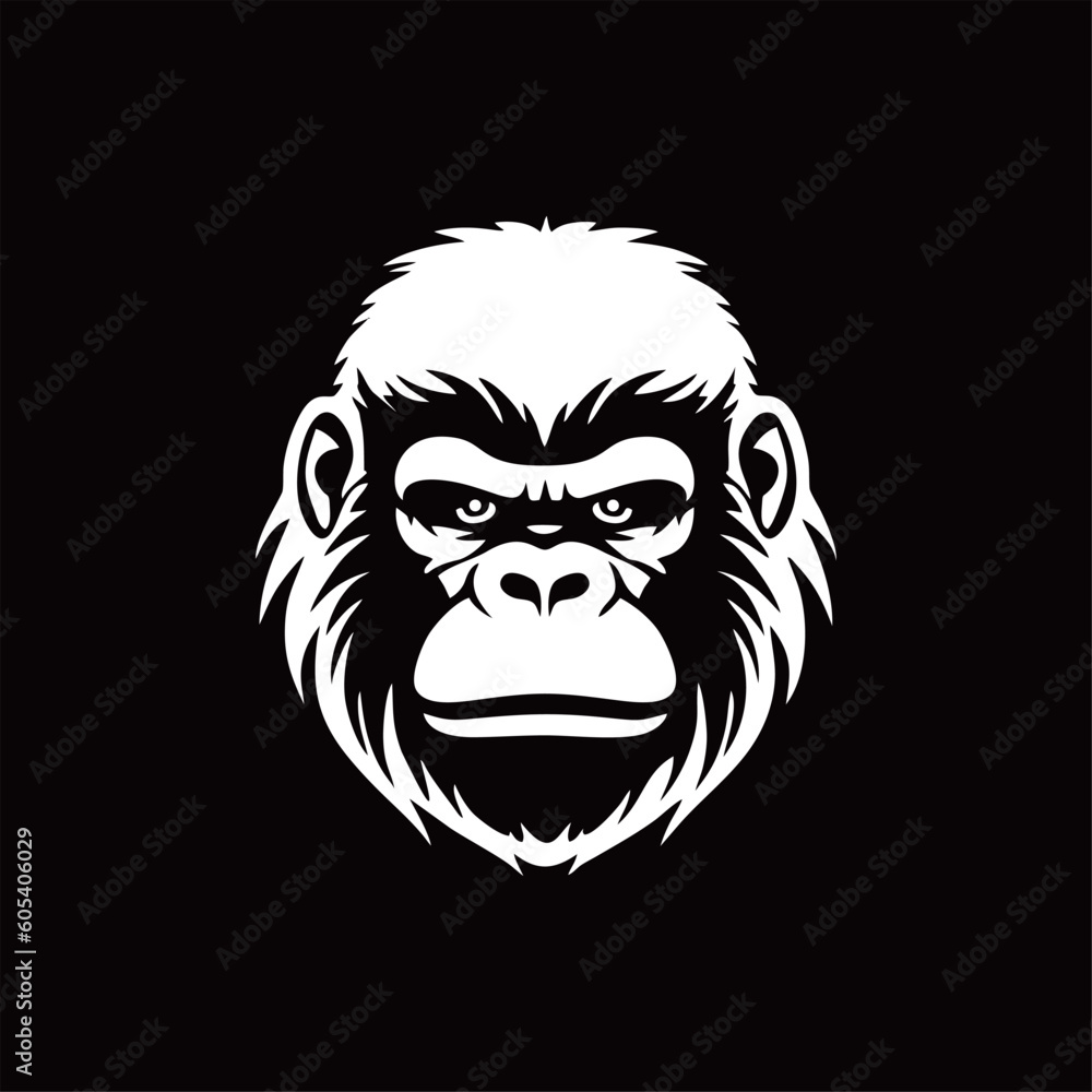 Vector Art Illustrations of a gorilla face Stock Vector | Adobe Stock