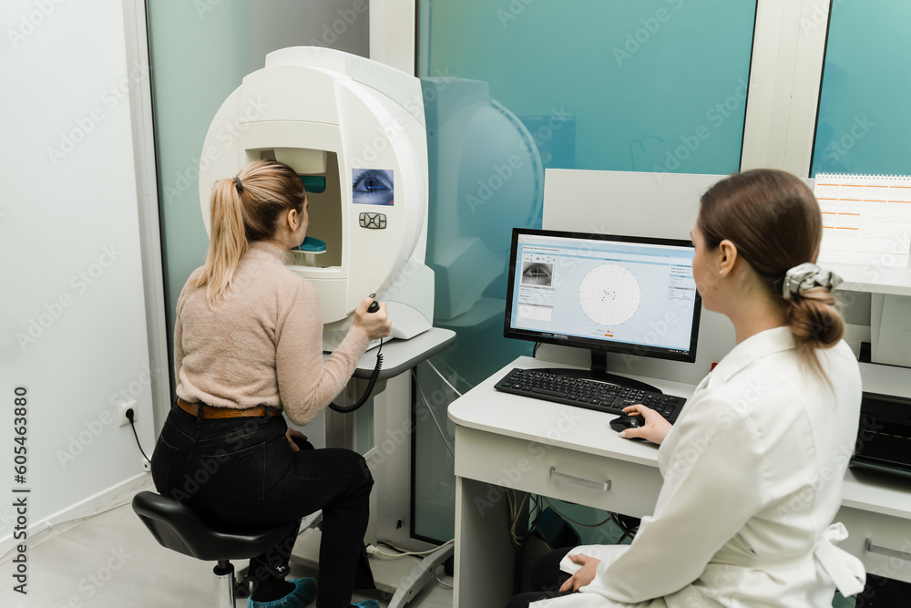 Perimetry visual field test for measure all areas of eyesight ...