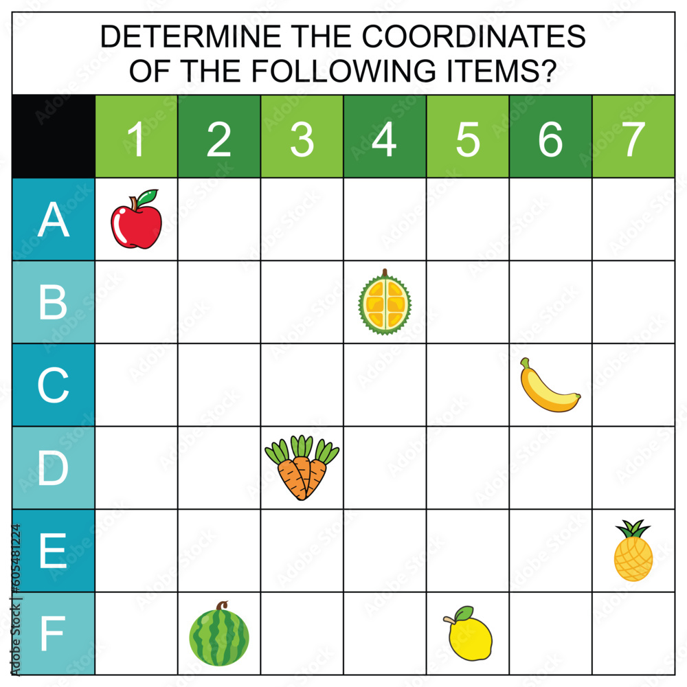 Educational games for kids. Count how many fruits and vegetables. An ...