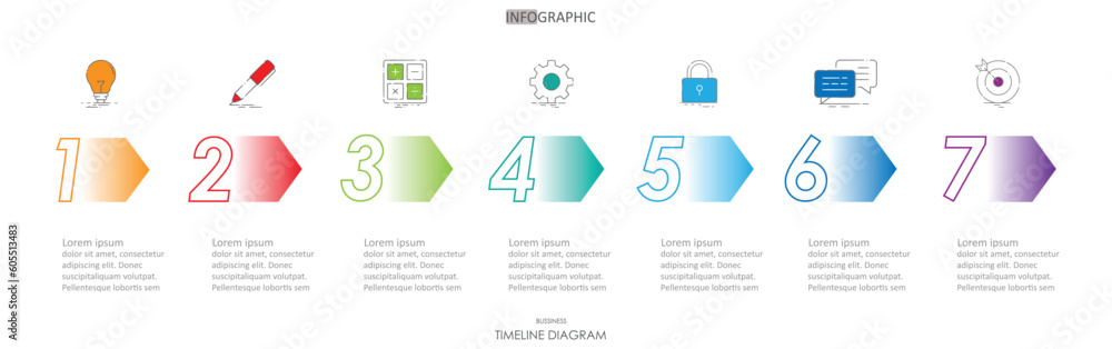 Vektor timeline weekly planner schedule project diagram Infographics ...
