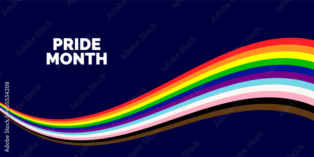 Happy Pride Month Banner. Pride Banner with LGBTQ+ Flag Background2 ...