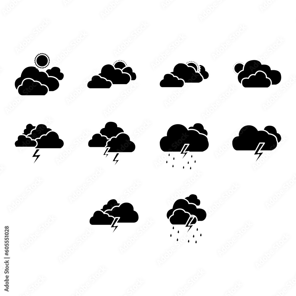 weather clip art set Stock Vector | Adobe Stock