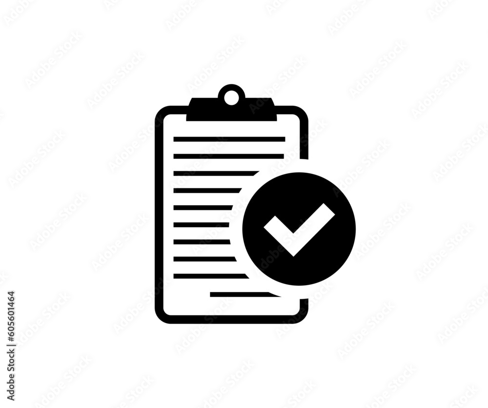 Compliance inspection approved logo design. Audit document icon, result ...