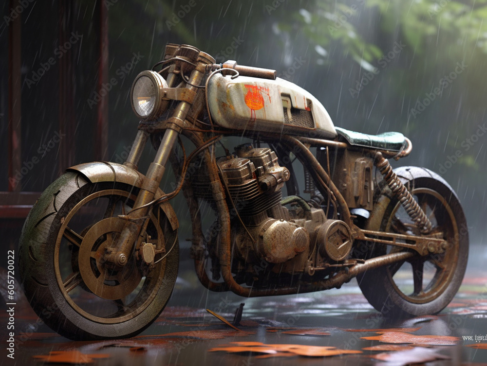 Steampunk custom cafe racer motorcycle built from the original Honda ...