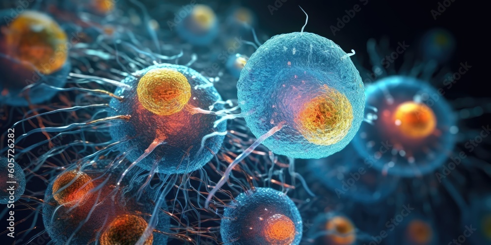 Cell division or cell connection, the microbiological process of ...