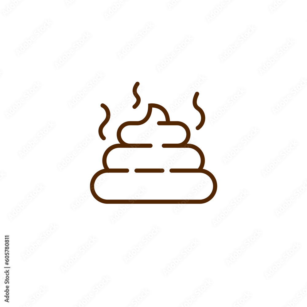 Image vectorielle Stock Pet poop line icon dog excrement. Poo shit ...