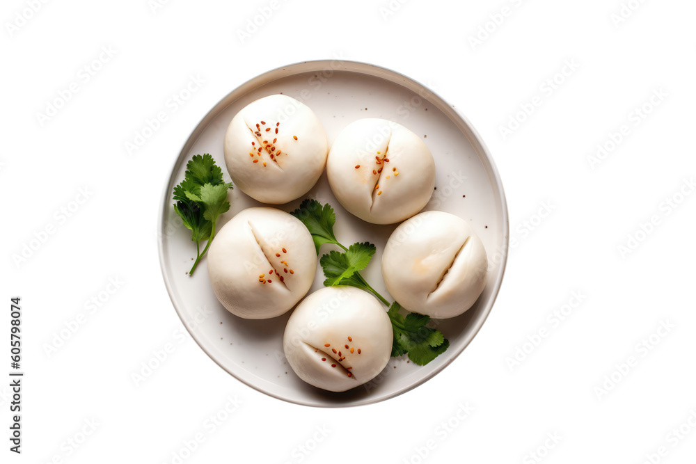 Banh Bao Steamed Buns, Vietnamese Cuisine . Isolated On Transparent ...