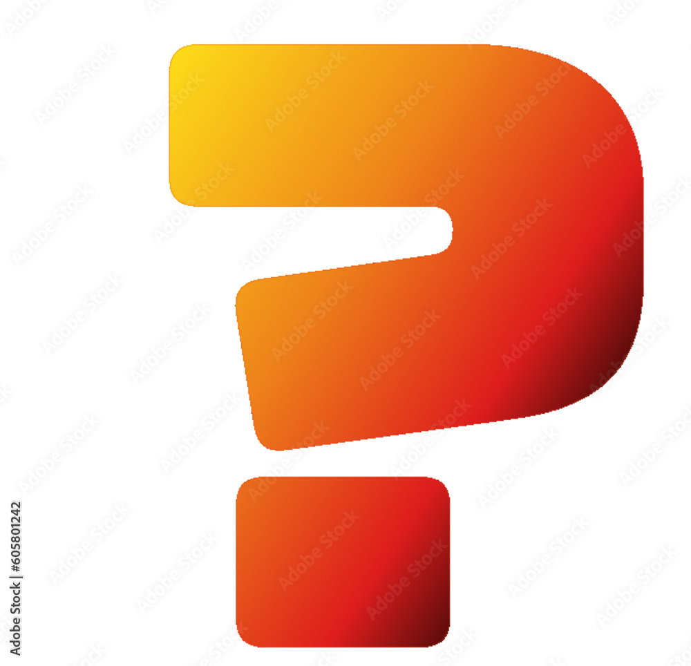 question mark - font symbol - orange color - for website, email ...