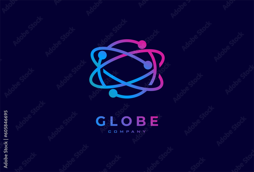 Globe Technology Logo Design, world globe logo template, usable for ...