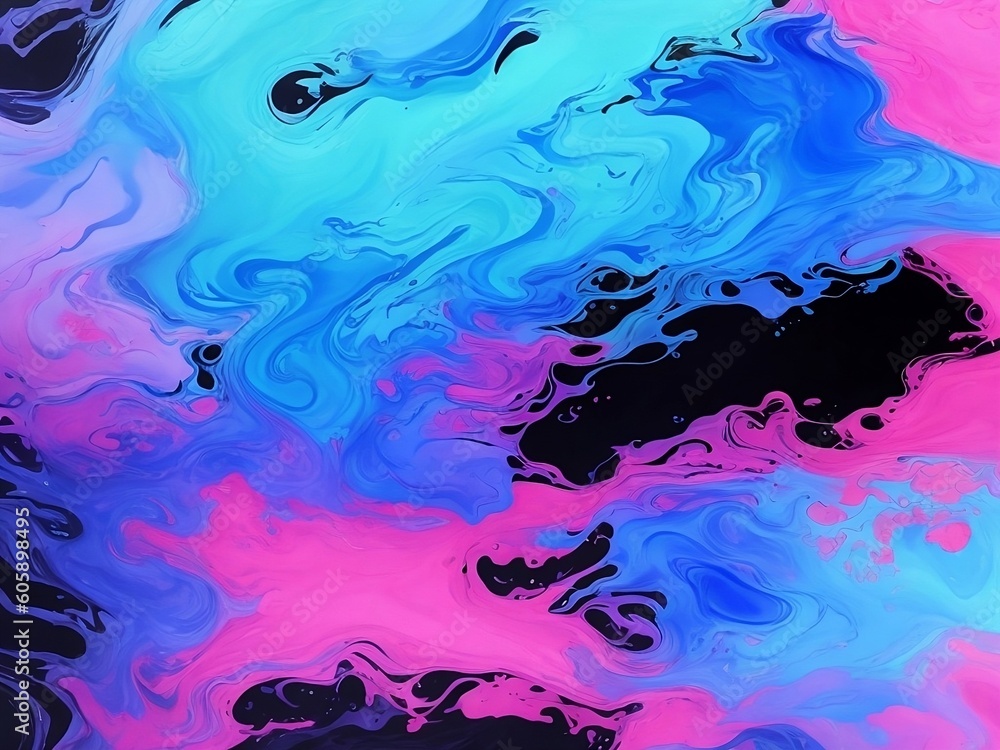 Paint water. Color mist. Magic spell mystery. Blue pink contrast vapor ...