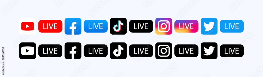 Collection of logos of popular social networks - YouTube; Facebook ...