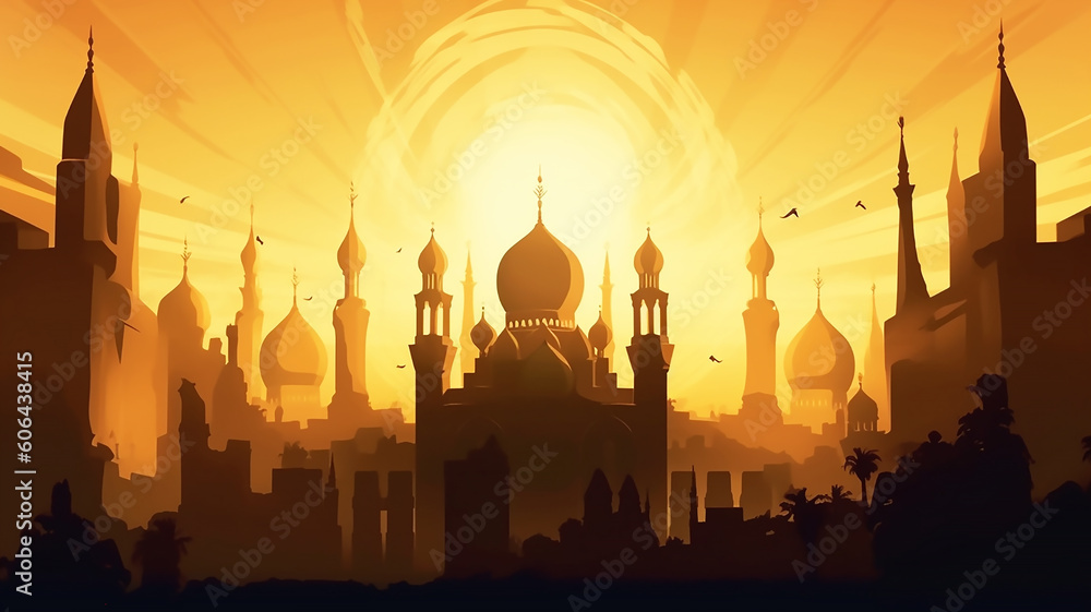 generative AI tools, sun rays beaming through spectacular domes of a ...