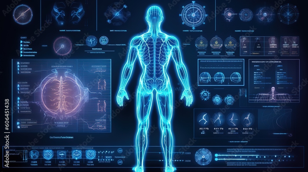 Human body low poly wireframe. Hud,GUI for game background design ...
